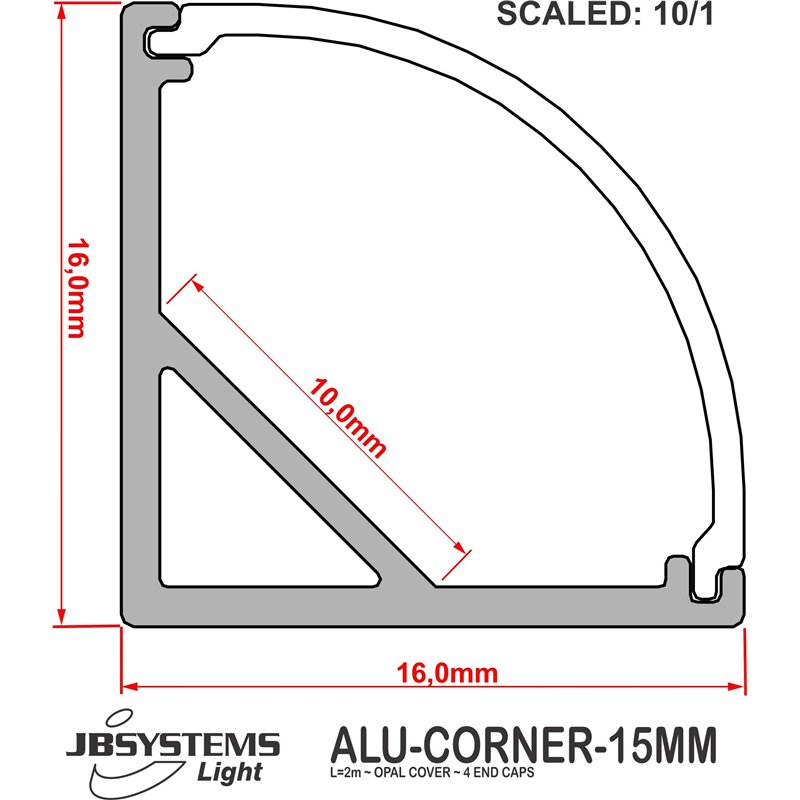 Sonoplay - ALU-CORNER-15MM (2M) Profil CORNIÈRE 15x15mm Idéal pour...